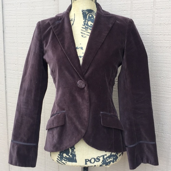Max Studio | Jackets & Coats | Sz 6 Max Studio Brown Velvet Blazer Euc ...